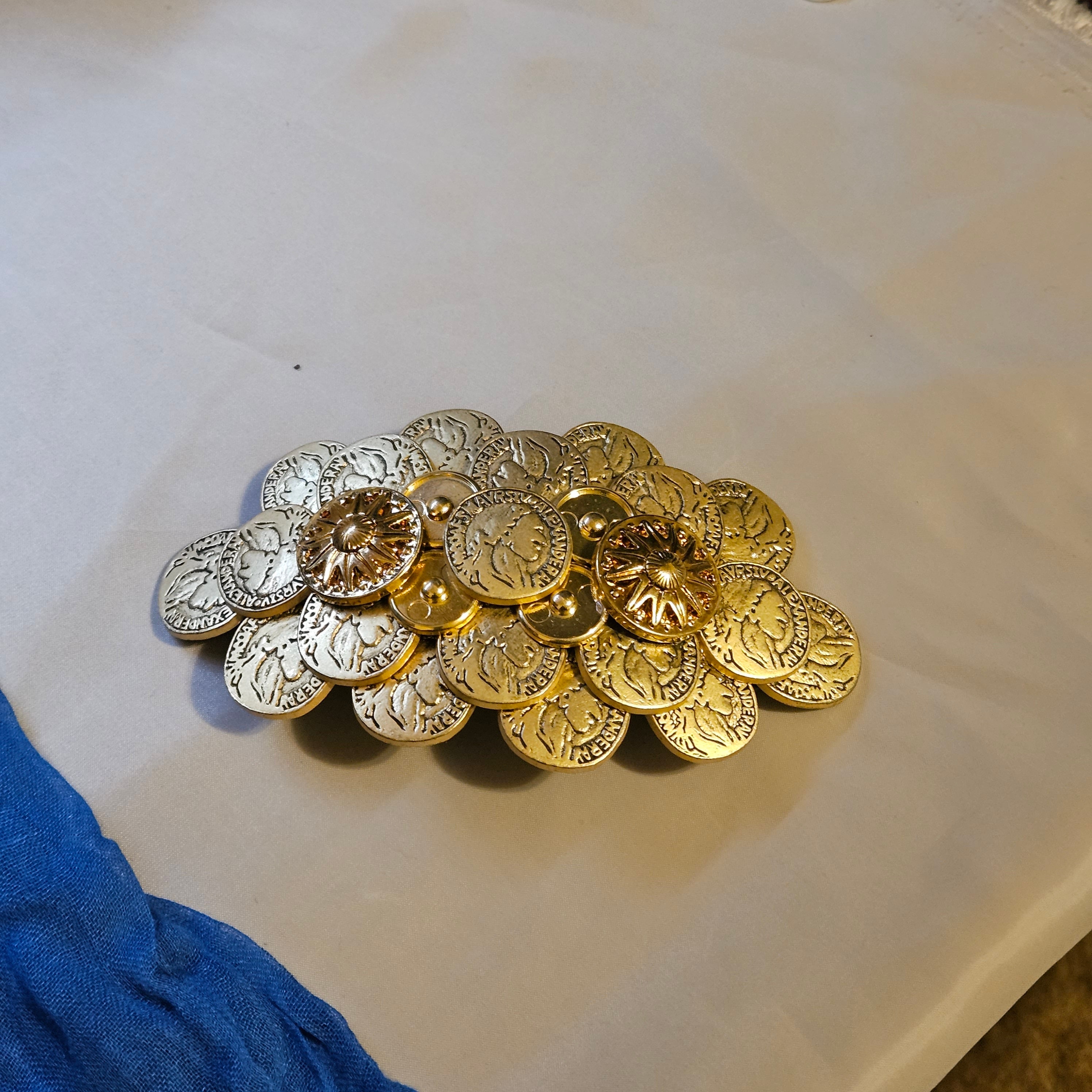 Gold Coin Button Barrette, Coin Like Button Barrette - Etsy