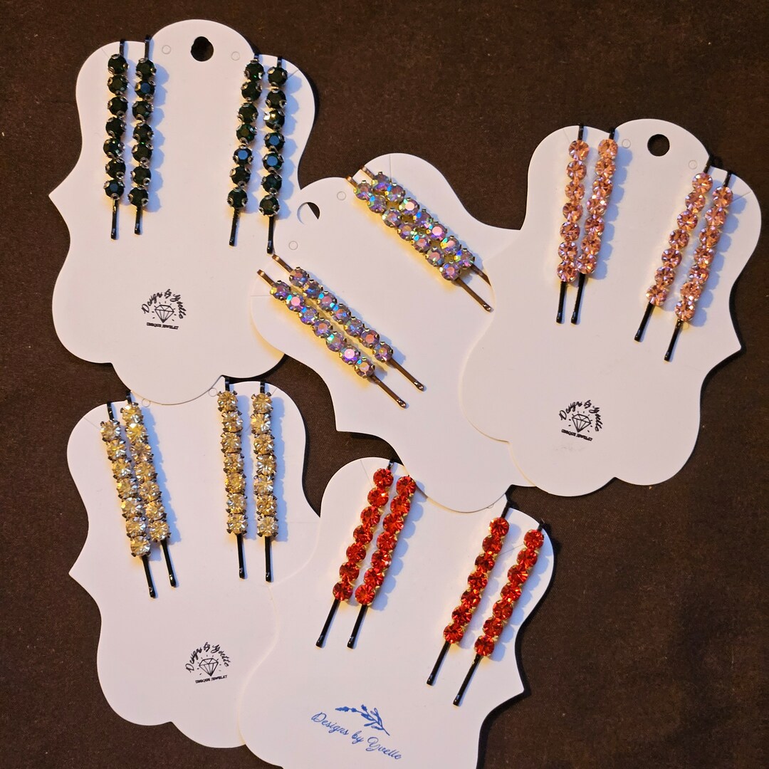 Crystal Handmade Bobbie Pins - Set of 4 Stunning Hair Accessories for ...