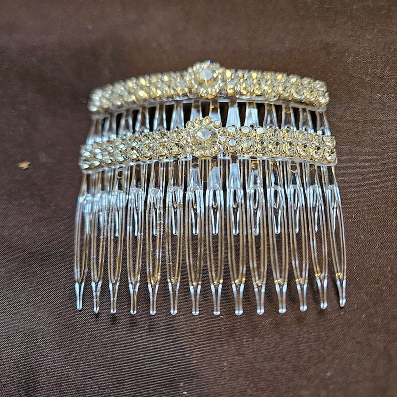 Handmade Floral Crystal Hair Combs - Set of 2 - Etsy