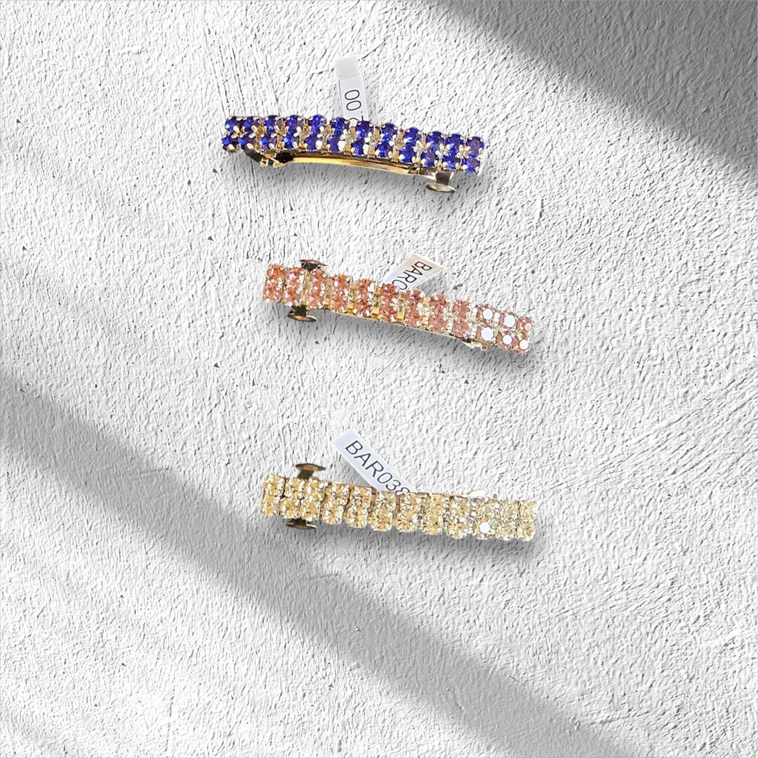 Handmade Crystal Barrette: Slim 2 Inch Hair Clip - Wedding & Prom - Etsy