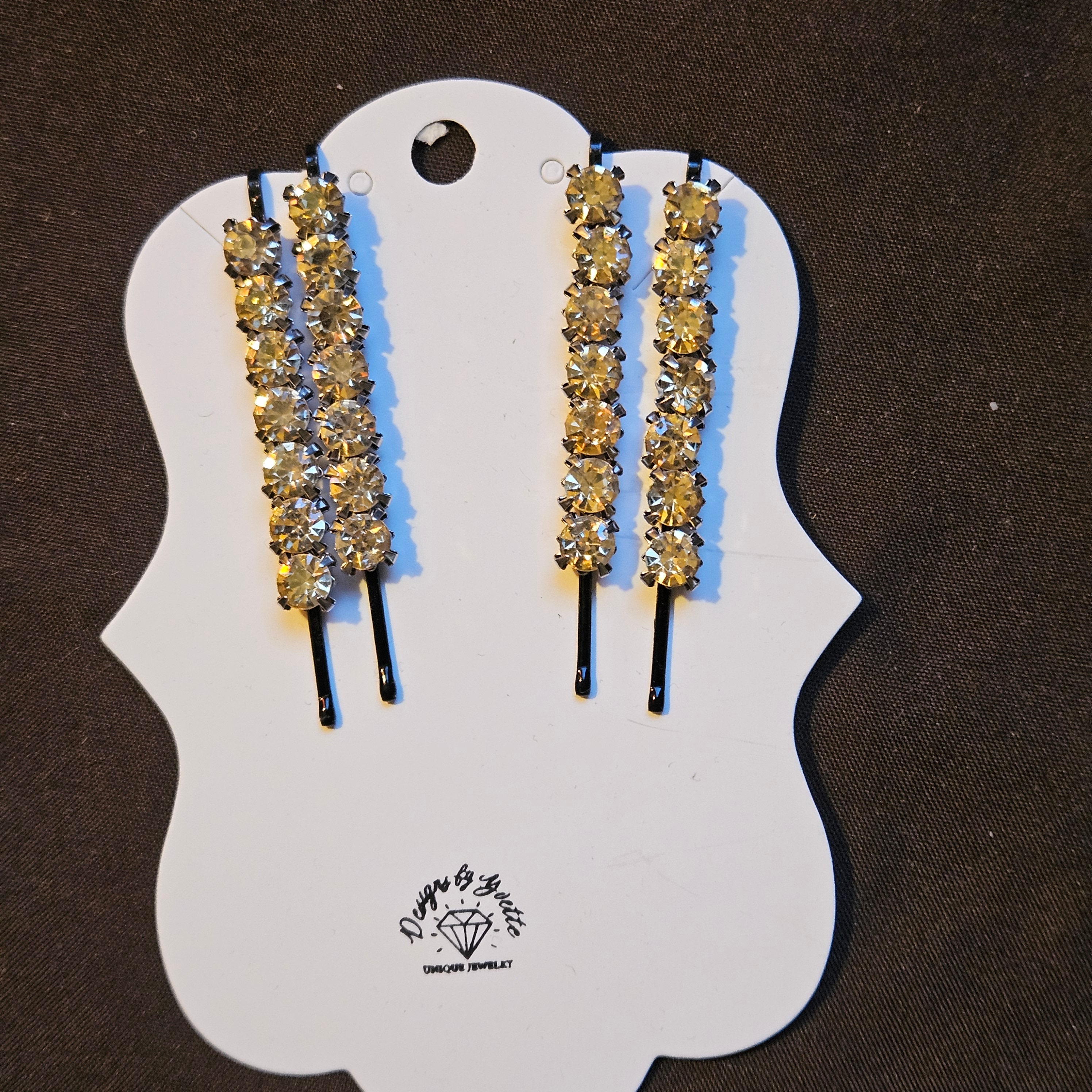 Handmade Crystal Bobbie Pins - Set of 4 Acrylic Gemstone Hair ...