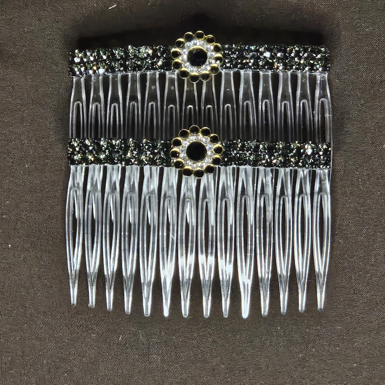 Handmade Floral Crystal Hair Combs - Set of 2 - Etsy