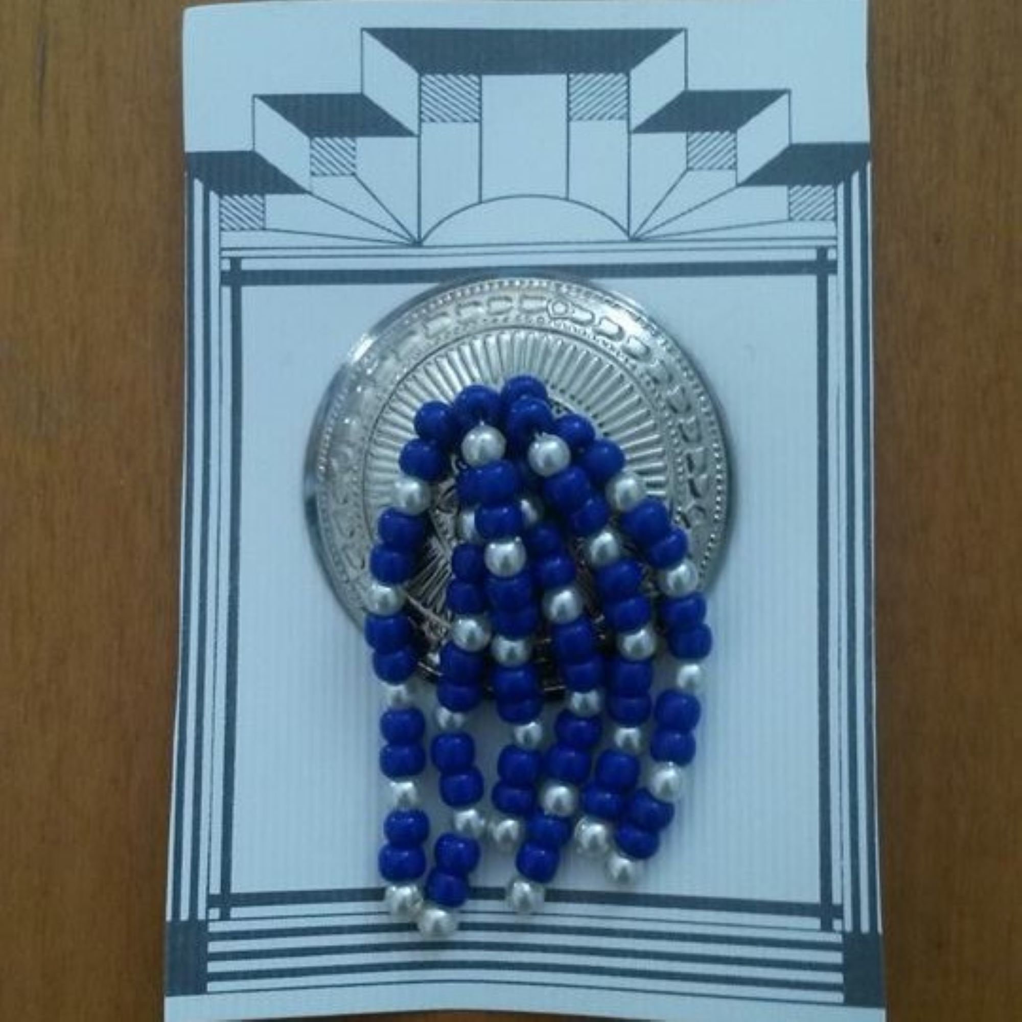 Silver Round Concho Dark Blue Lape Pin; Sophisticated Design for Your ...