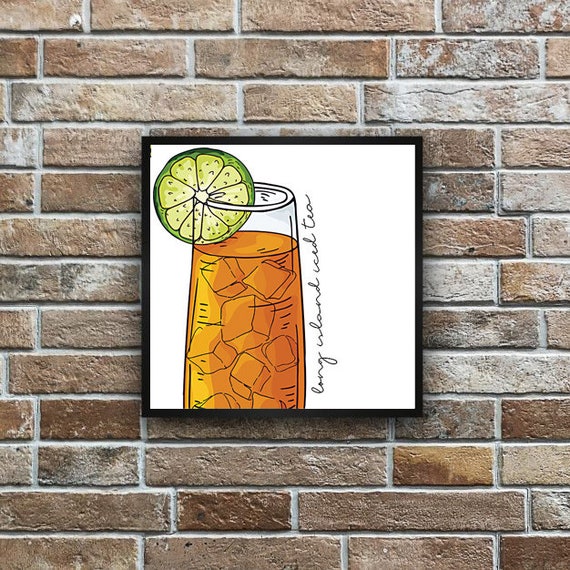 Long Island Iced Tea Cocktail Art Print Bar Art Print Man | Etsy