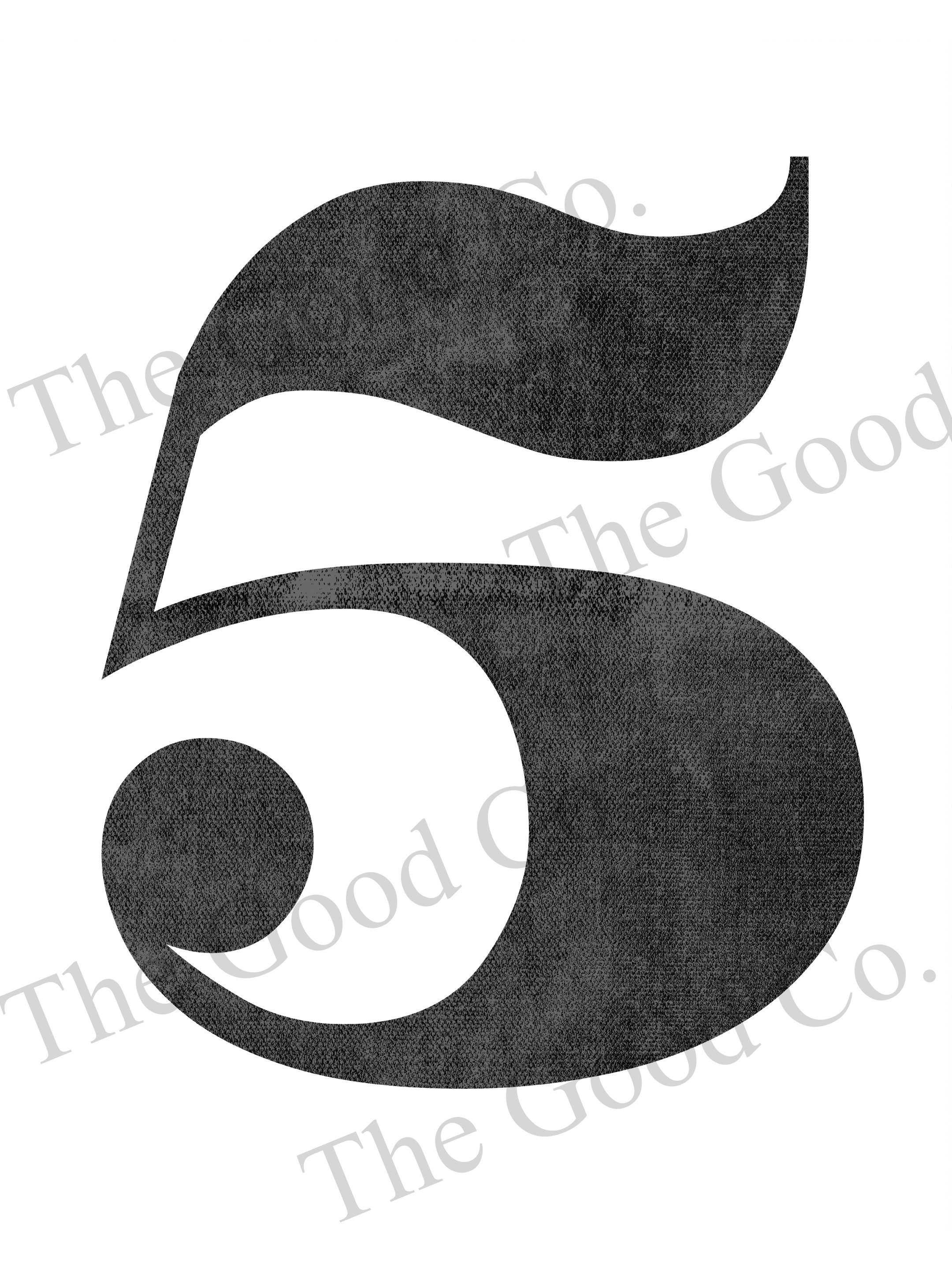 Number 5 Downloadable Print Industrial Typography Printable | Etsy