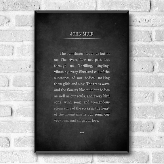 John Muir Quote Art Print Inspirational Nature Quote Wall | Etsy