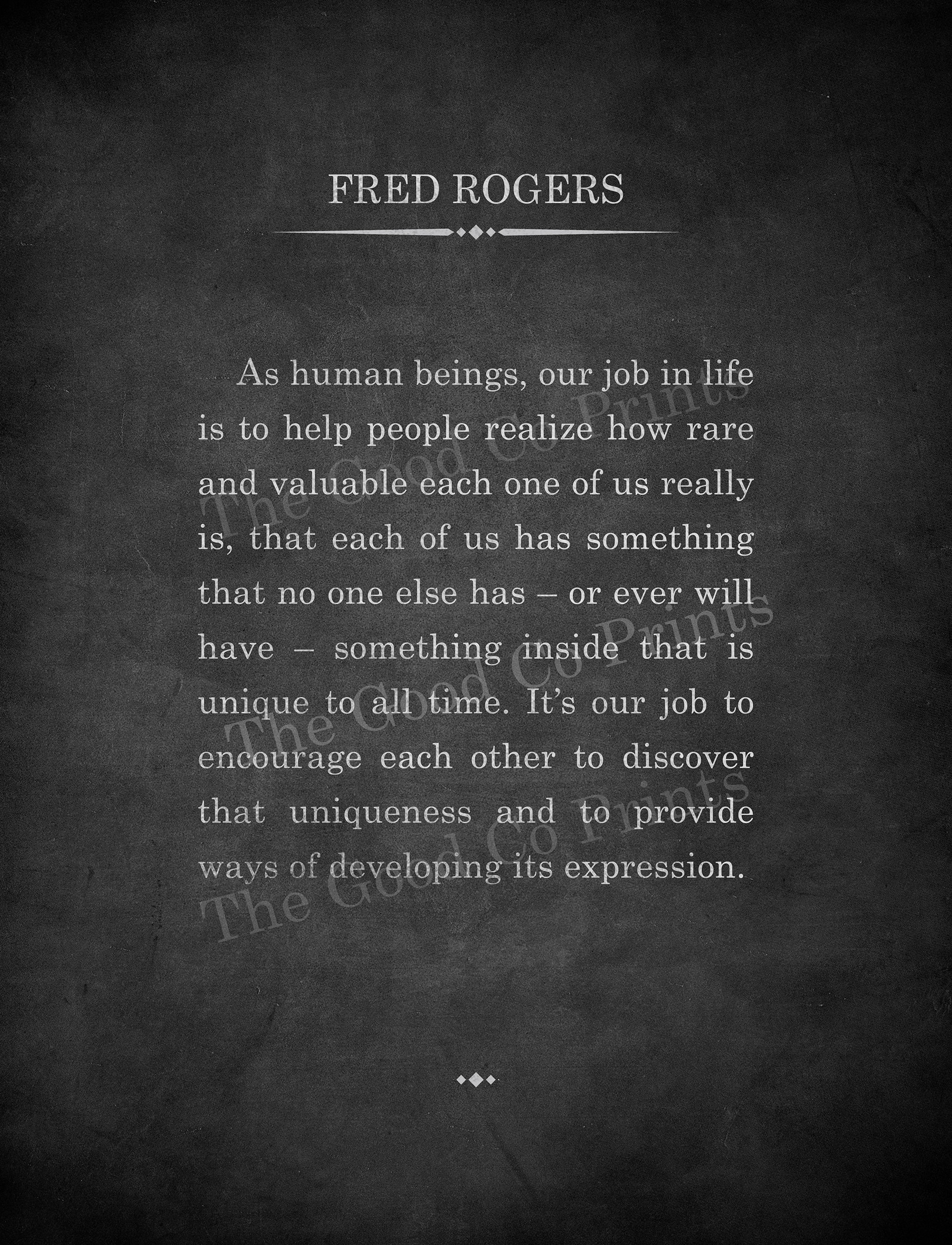 Fred Rogers Quote Art Print, Inspirational Quote Wall Art, Poster - Etsy