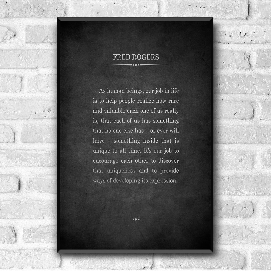 Fred Rogers Quote Art Print, Inspirational Quote Wall Art, Poster - Etsy