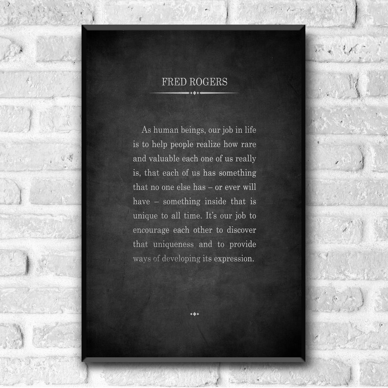 Fred Rogers Quote Art Print Inspirational Quote Wall Art - Etsy