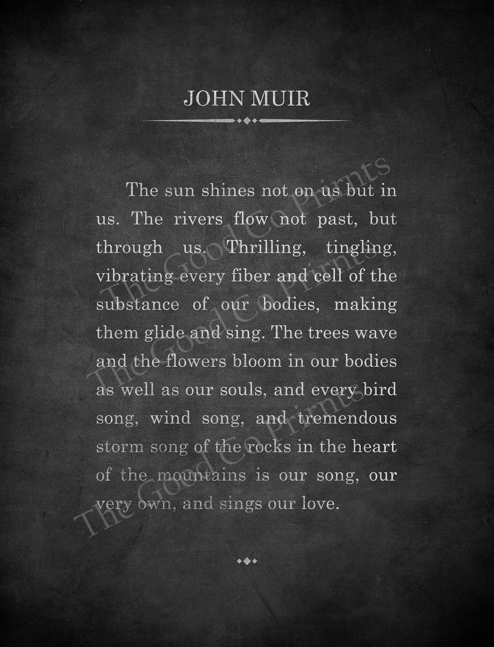John Muir Quote Art Print, Inspirational Nature Quote Wall Art, Poster ...