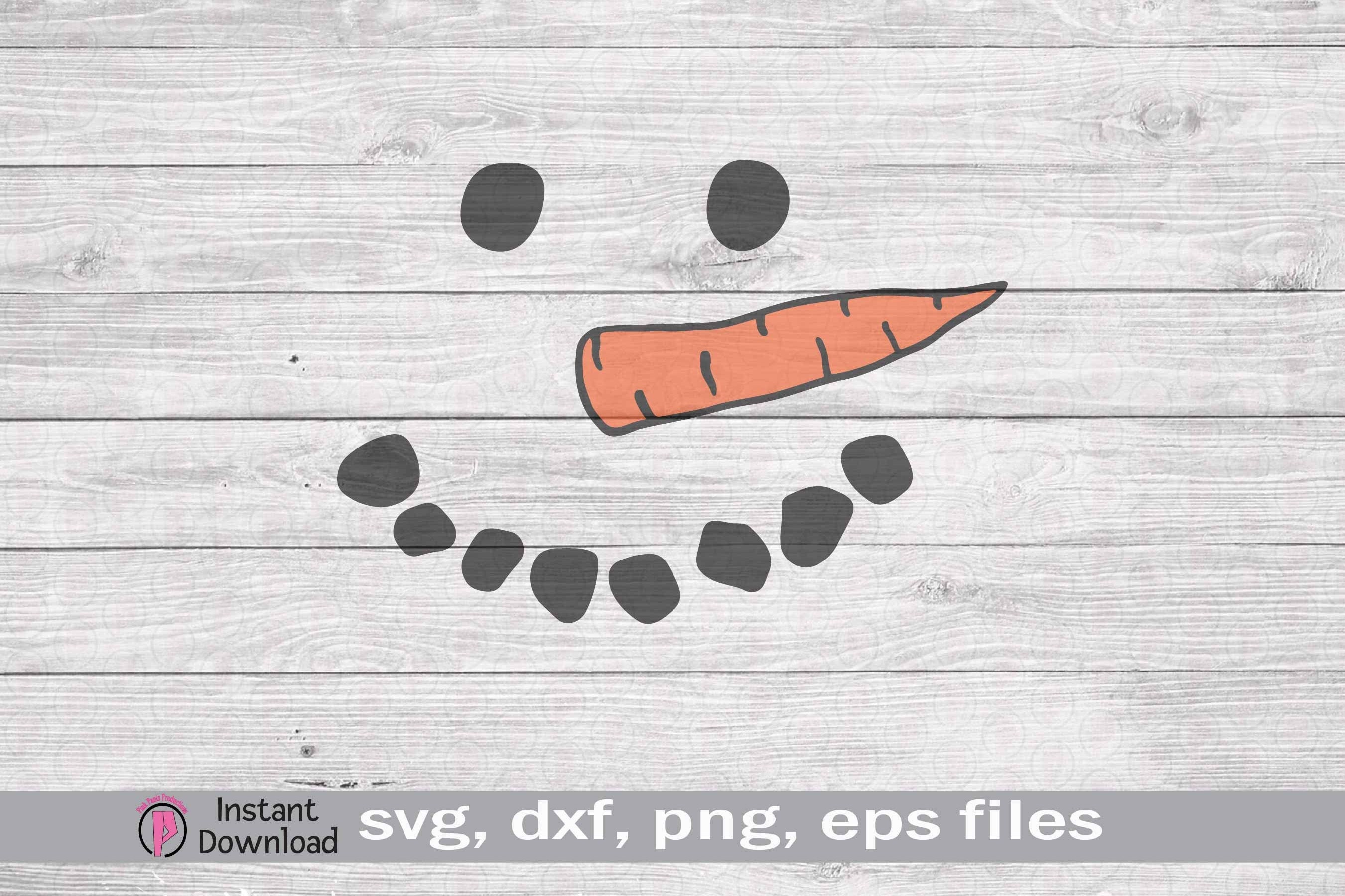 Snowman Face Svg, 2 Layer Cut File, Coal and Carrot for Snowman Svg ...