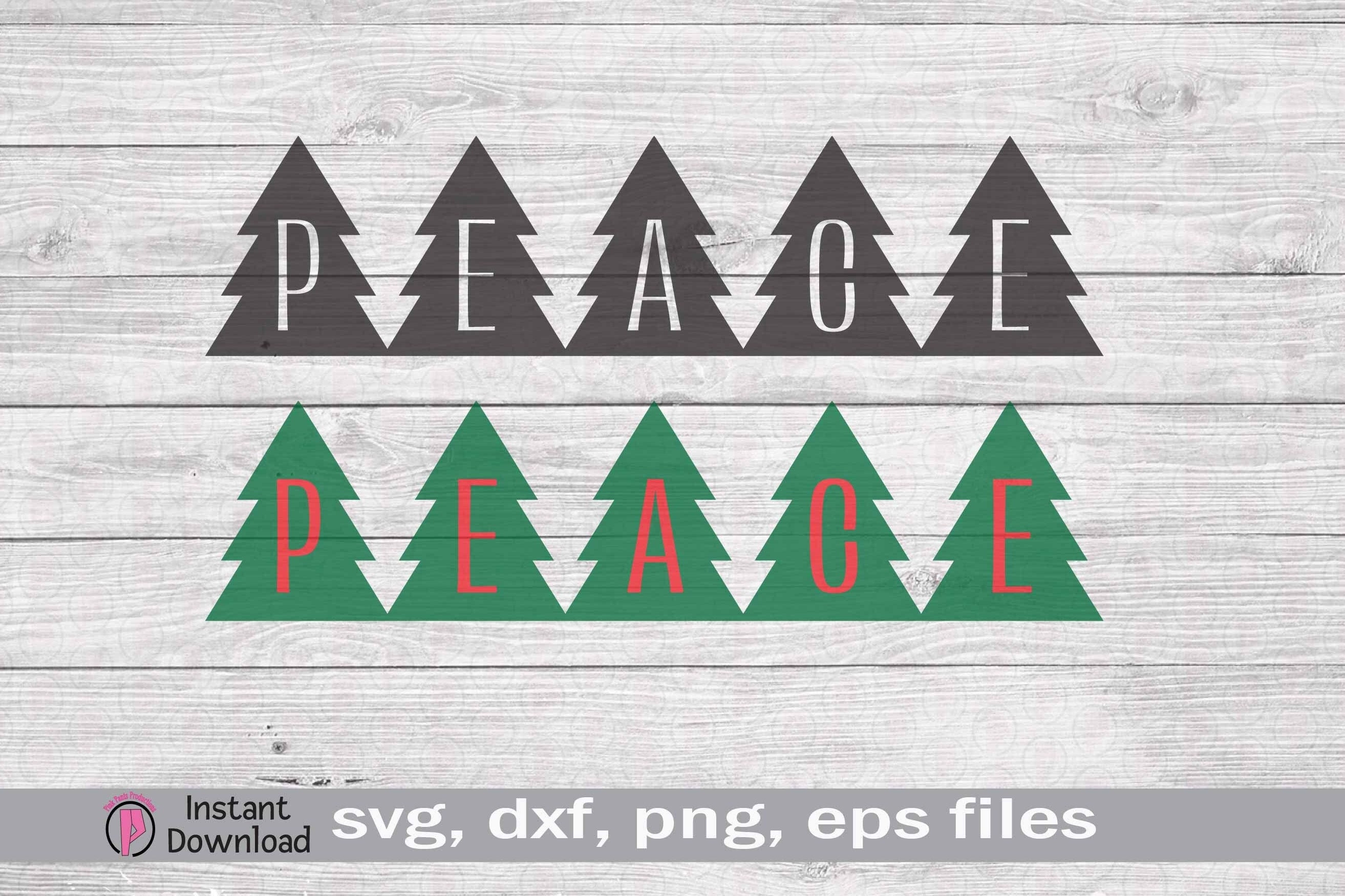 Peace Trees Svg, Christmas Tree Cut File, Pine Tree Svg, Hand Drawn ...