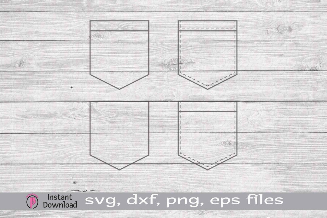 Shirt Pocket SVG, Pocket Cut File, Pocket Vector, Fake Pocket SVG ...