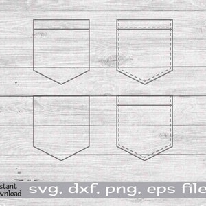 Shirt Pocket SVG, Pocket Cut File, Pocket Vector, Fake Pocket SVG ...