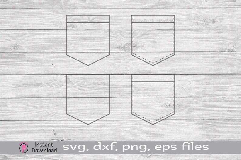 Shirt Pocket SVG, Pocket Cut File, Pocket Vector, Fake Pocket SVG ...