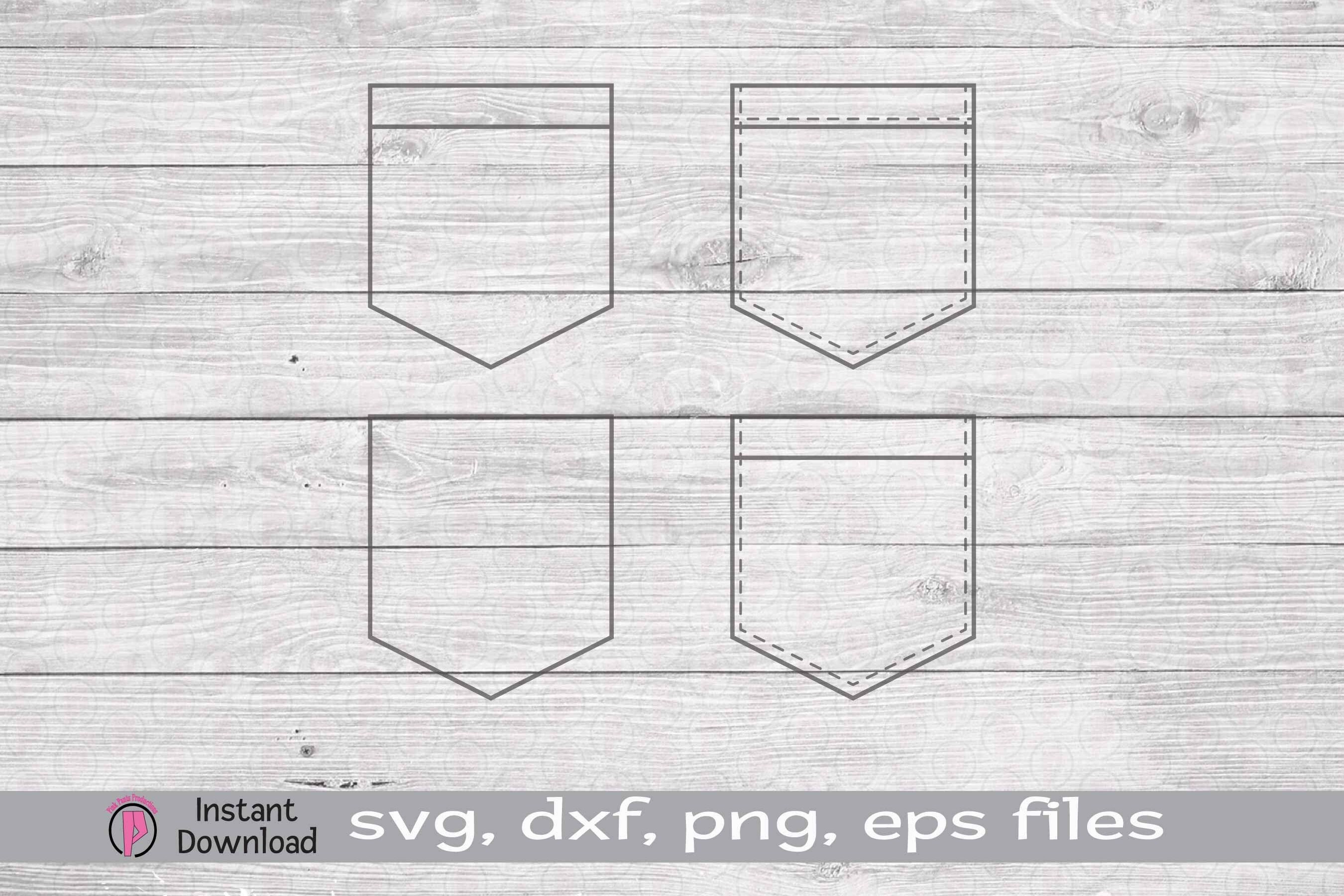Shirt Pocket SVG, Pocket Cut File, Pocket Vector, Fake Pocket SVG ...