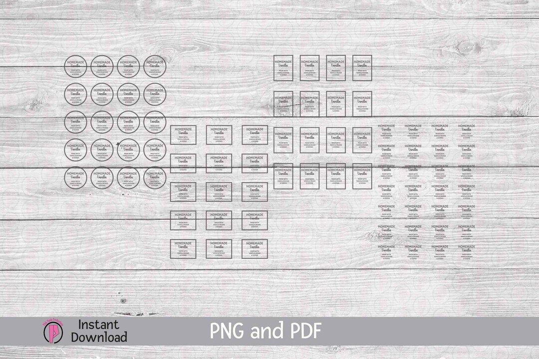 Vanilla Labels PNG PDF, Printable Vanilla Labels, Labels for Sticker ...
