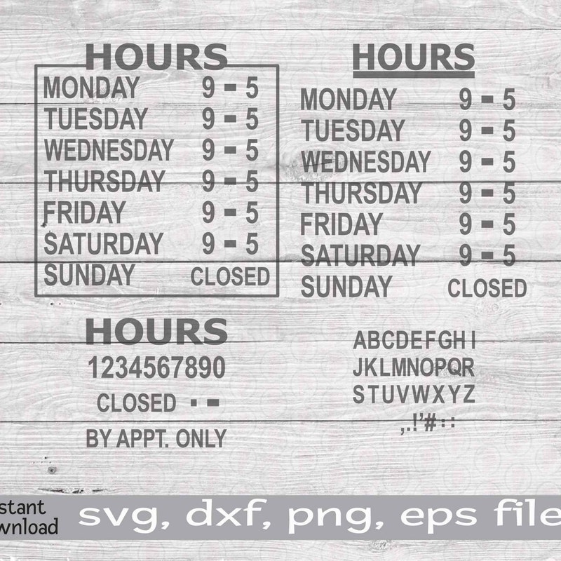 Svg File Store Hours - Etsy