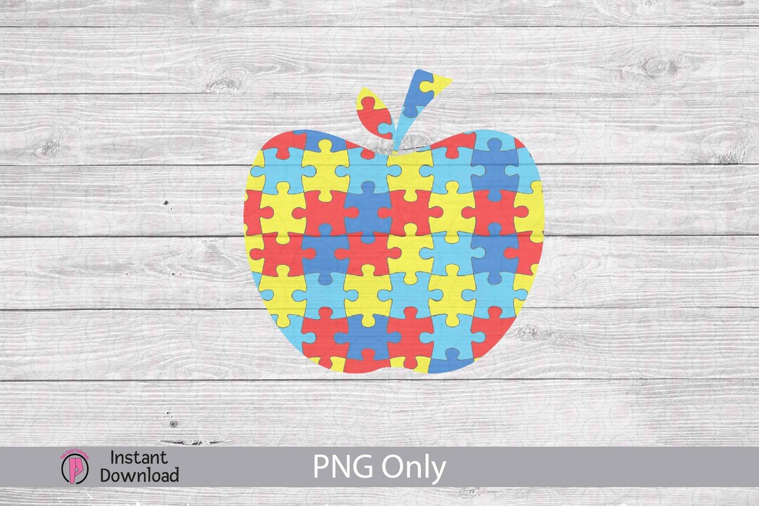 Autism Apple PNG Puzzle Apple Special Ed Autism Awareness - Etsy