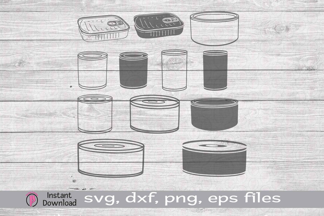 Cans SVG PNG, Tuna Can, Canned Goods Cut File, Aluminum Can, Sardines ...