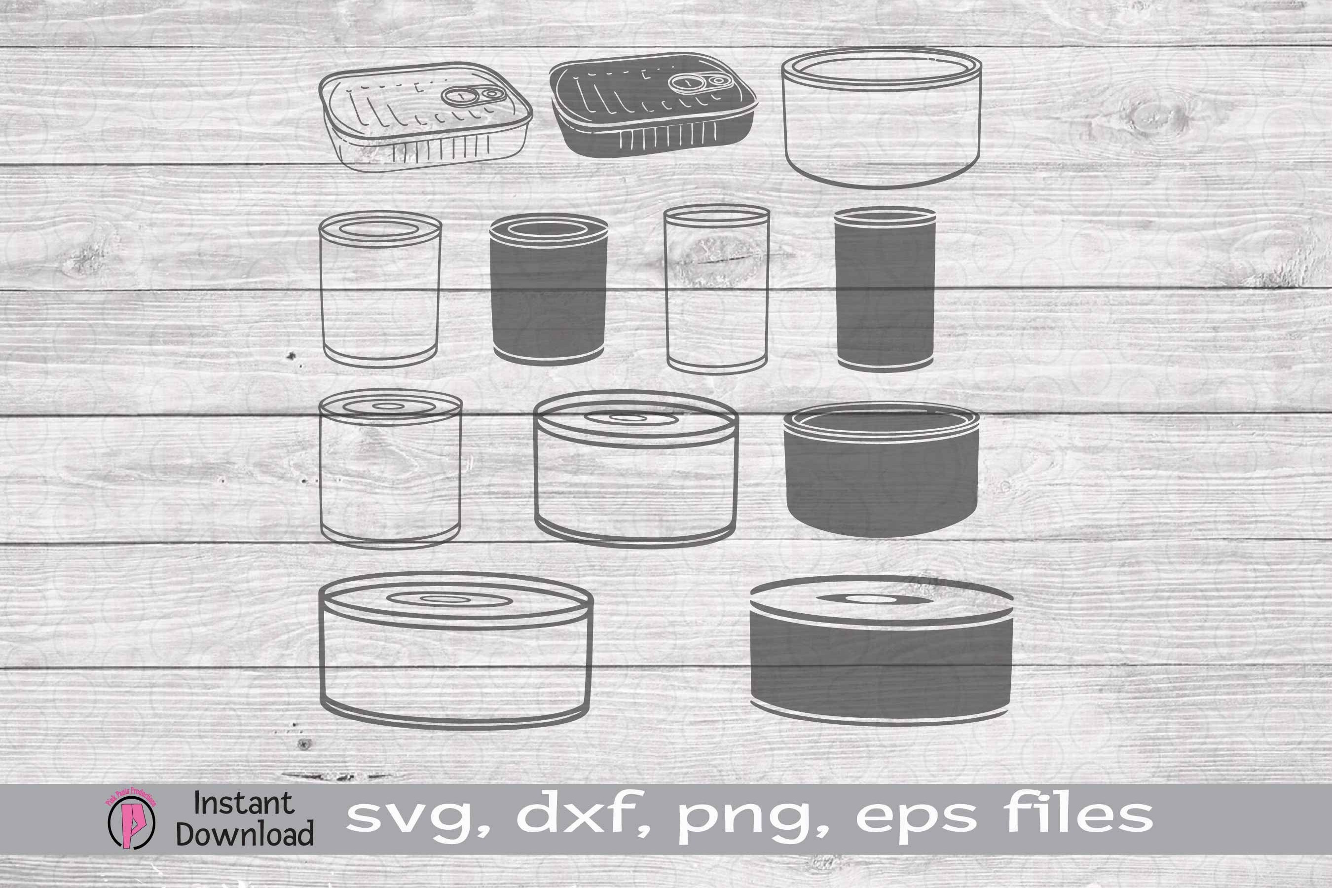 Cans SVG PNG, Tuna Can, Canned Goods Cut File, Aluminum Can, Sardines ...