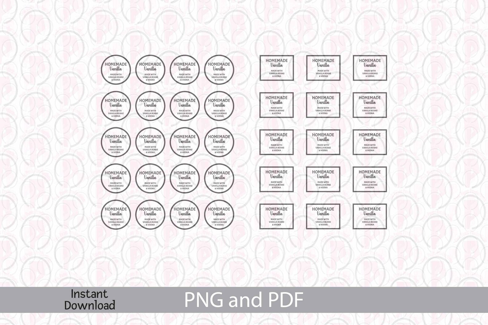 Vanilla Labels PNG PDF Printable Vanilla Labels Labels for - Etsy Ireland