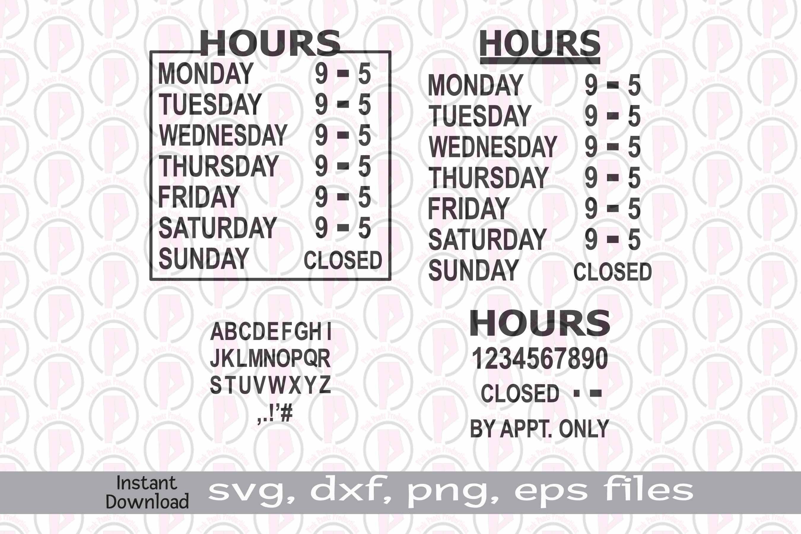 Business Hours svg png Hours of Operations Business Sign | Etsy