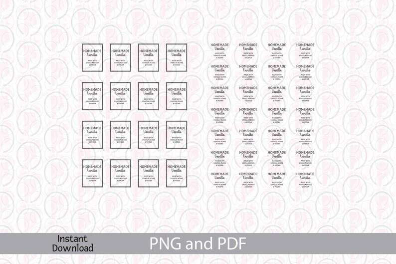 Vanilla Labels PNG PDF, Printable Vanilla Labels, Labels for Sticker ...