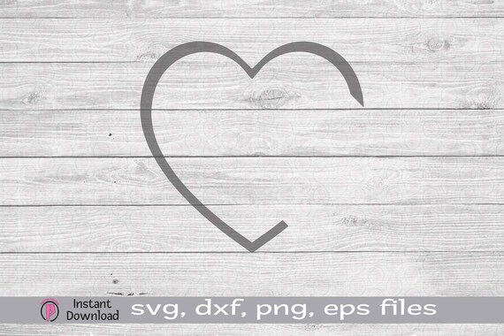 Open Heart SVG Open Heart Frame Files for Cricut Heart Cut | Etsy