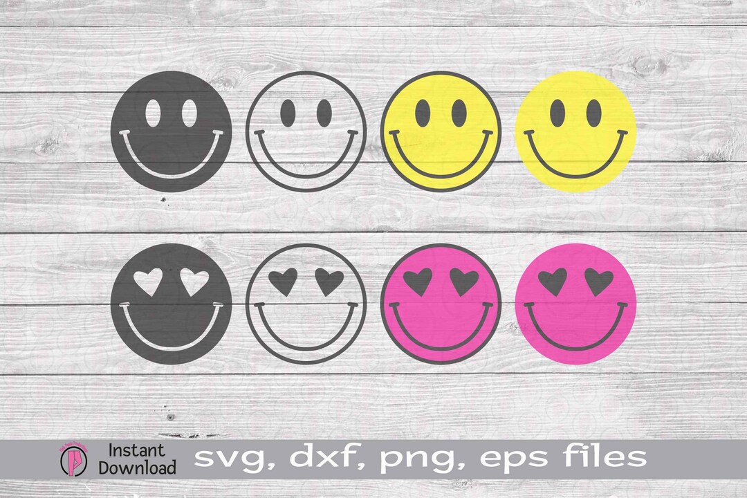 Smiley Face Svg, Happy Face, Cut File for Cricut Silhouette, Smiley ...
