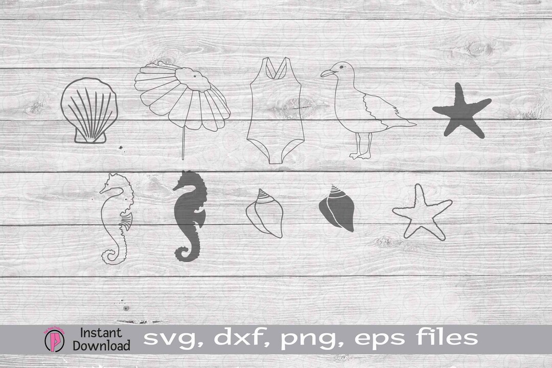 Summer Svg, Summer Clip Art, Shell Cut Files, Seahorse Svg, Seahorse ...