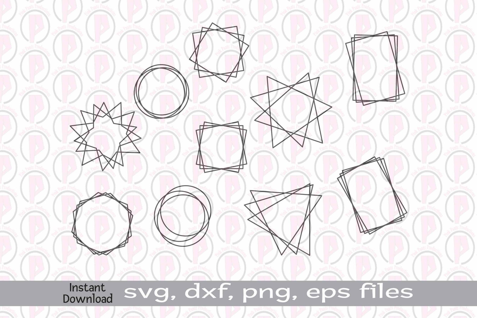 Offset Frames SVG Stacked Frames Geometric Stacked Frames | Etsy