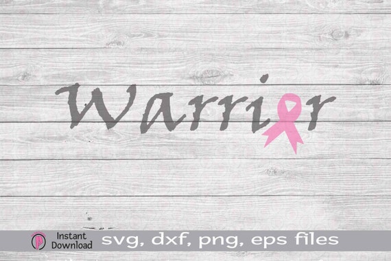 Warrior Cancer Ribbon SVG Breast Cancer Vector Rough Warrior - Etsy