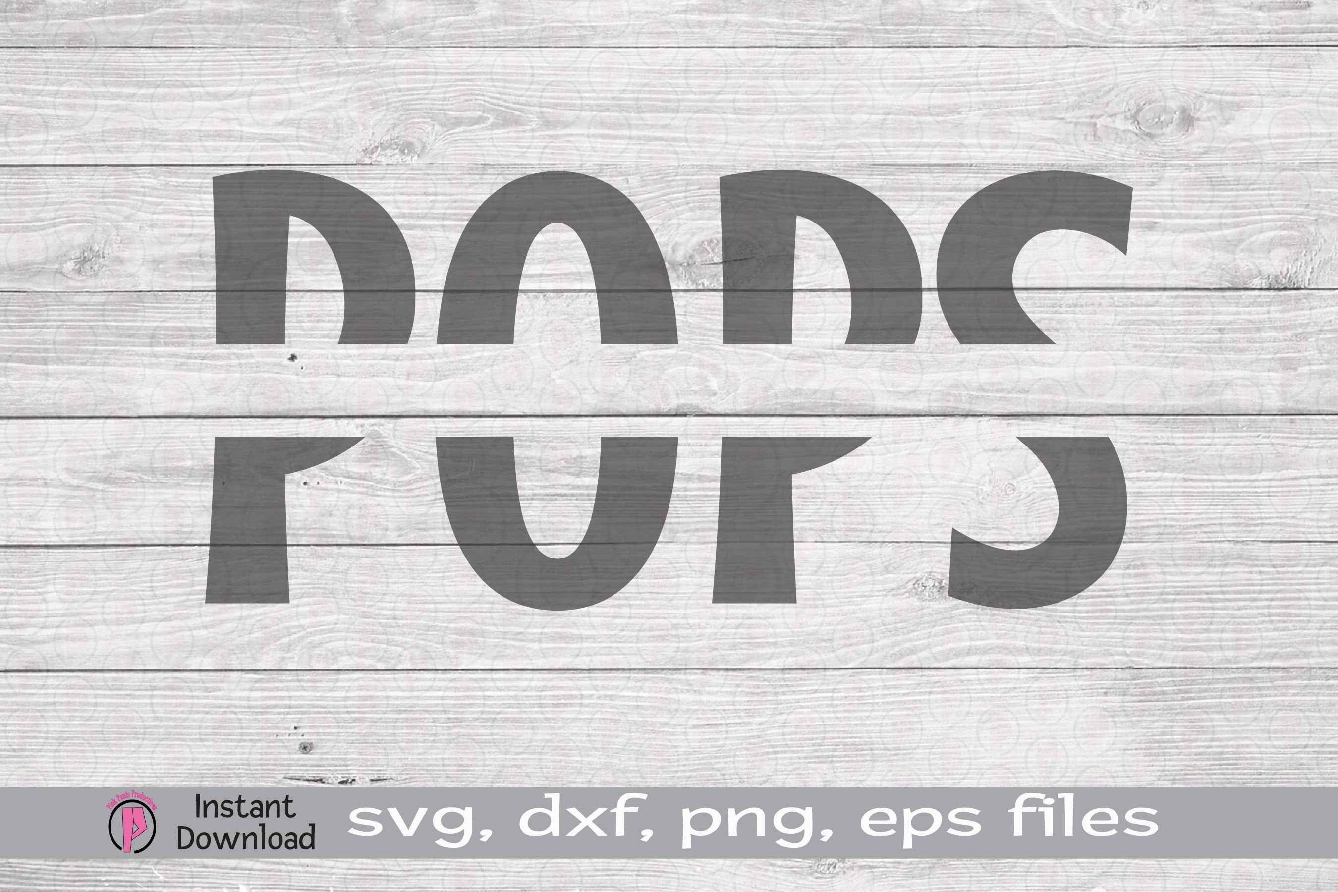 Pops Split Monogram SVG PNG, Father's Day, Pops Gift, Pops Clipart ...
