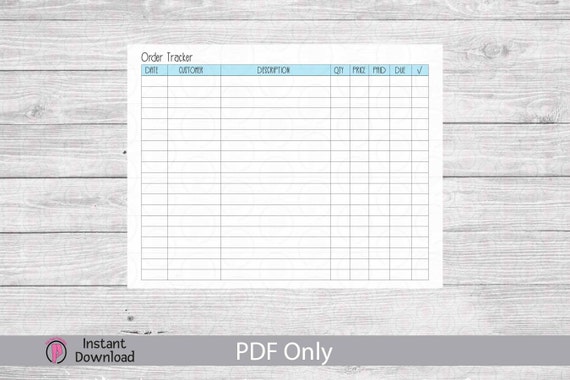 Order Tracker Printable Tracker Business Orders Order Log - Etsy