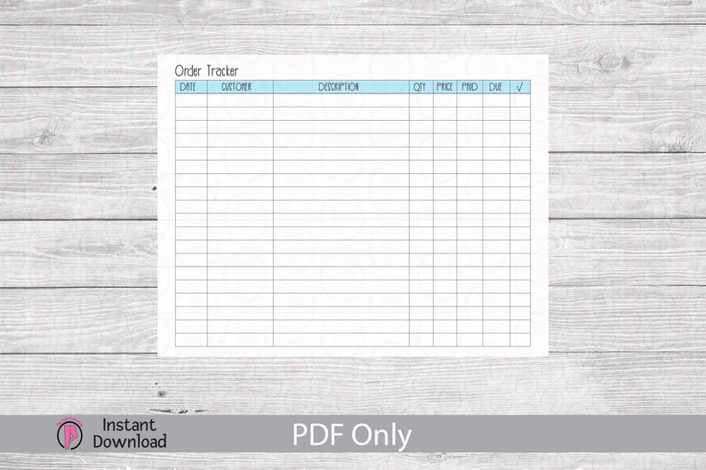 Order Tracker Printable Tracker Business Orders Order Log - Etsy