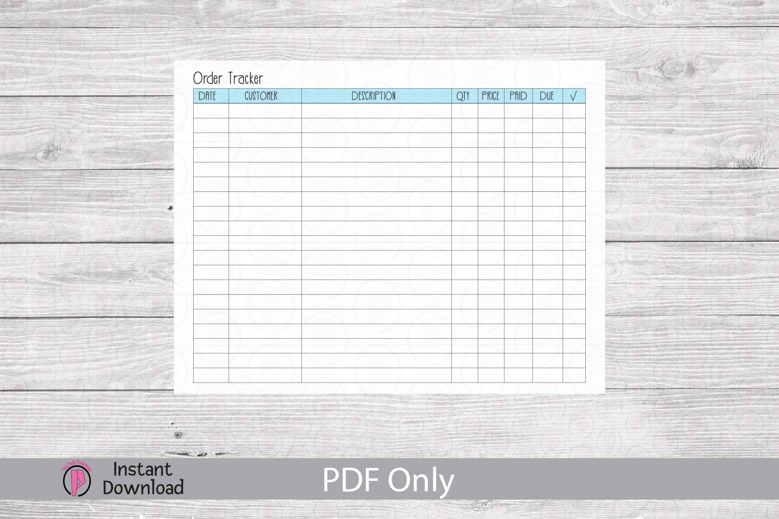 Order Tracker Printable Tracker Business Orders Order Log - Etsy