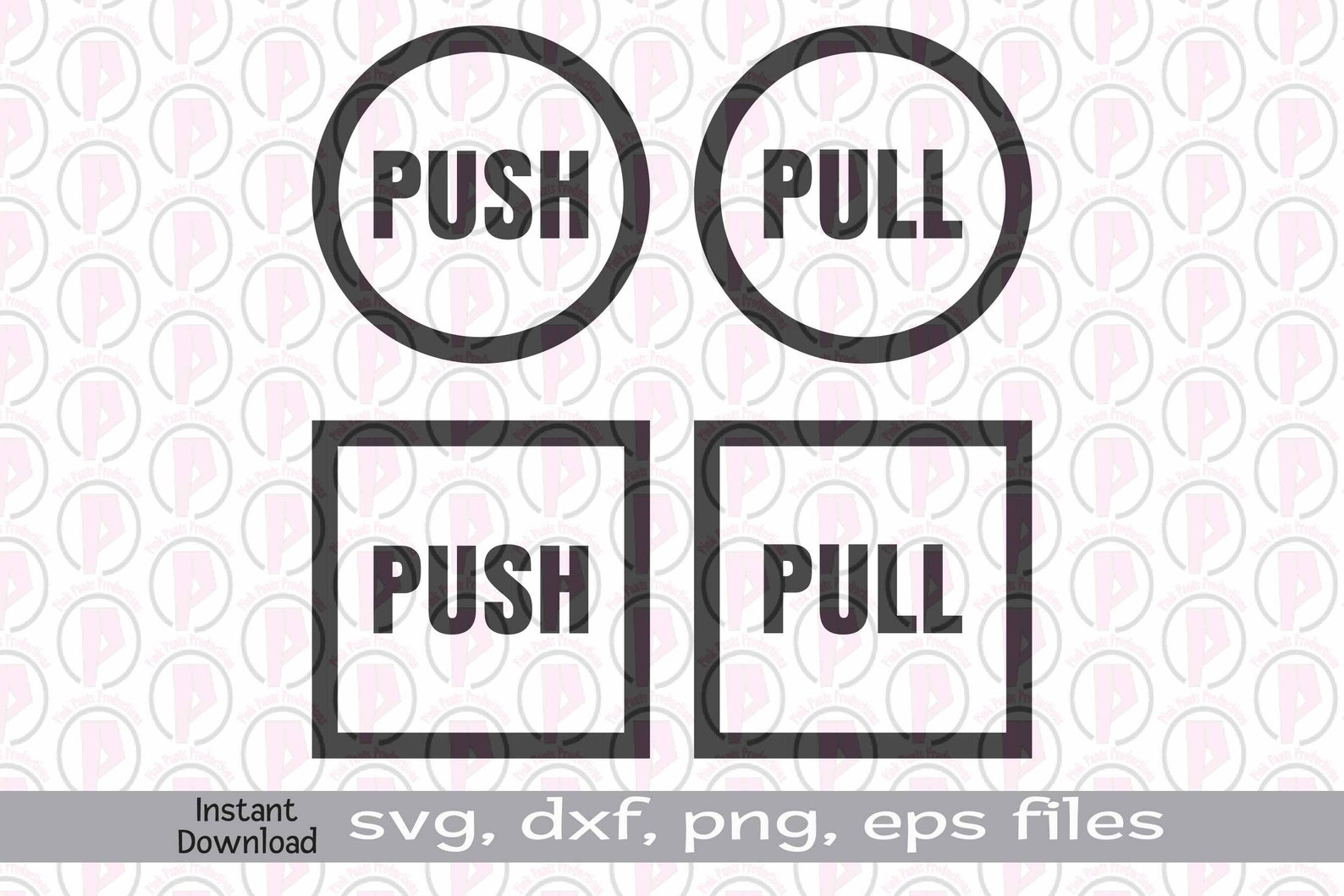 Push Pull Door Sign Push Pull Circle SVG Push Pull for Door | Etsy