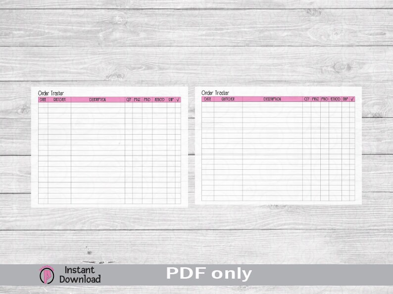 Pink Order Tracker, Printable Tracker, Business Orders, Order Log ...