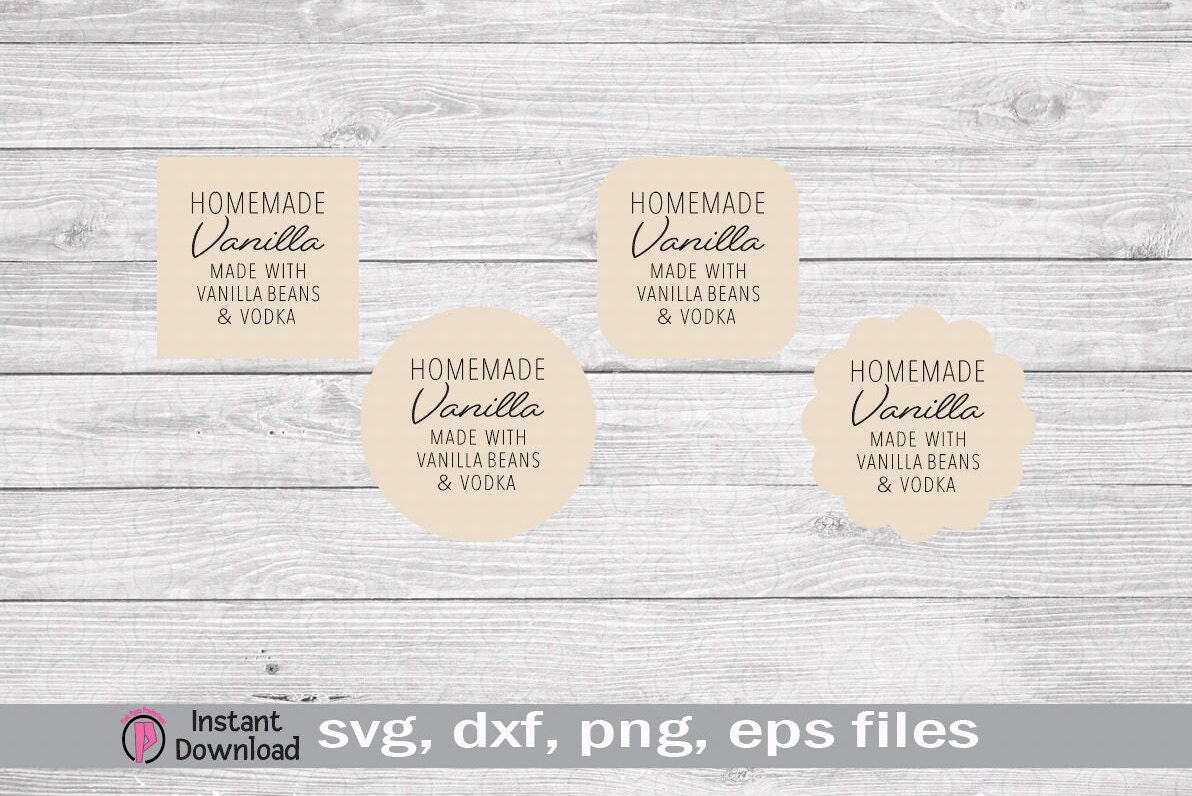 Printable Vanilla Labels, Labels for Sticker Paper, Cricut Pen Labels ...