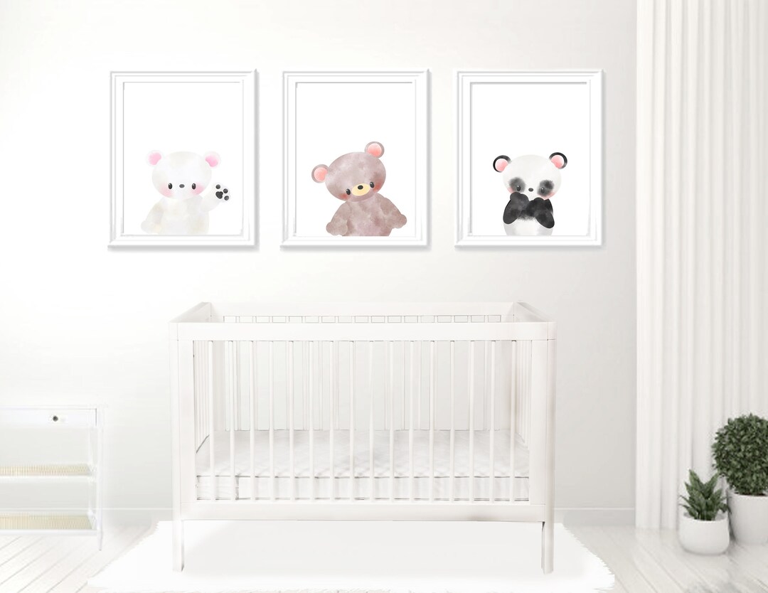 Three Bears Nursery Decor Set of 3 Kids Playroom Wall Art - Etsy