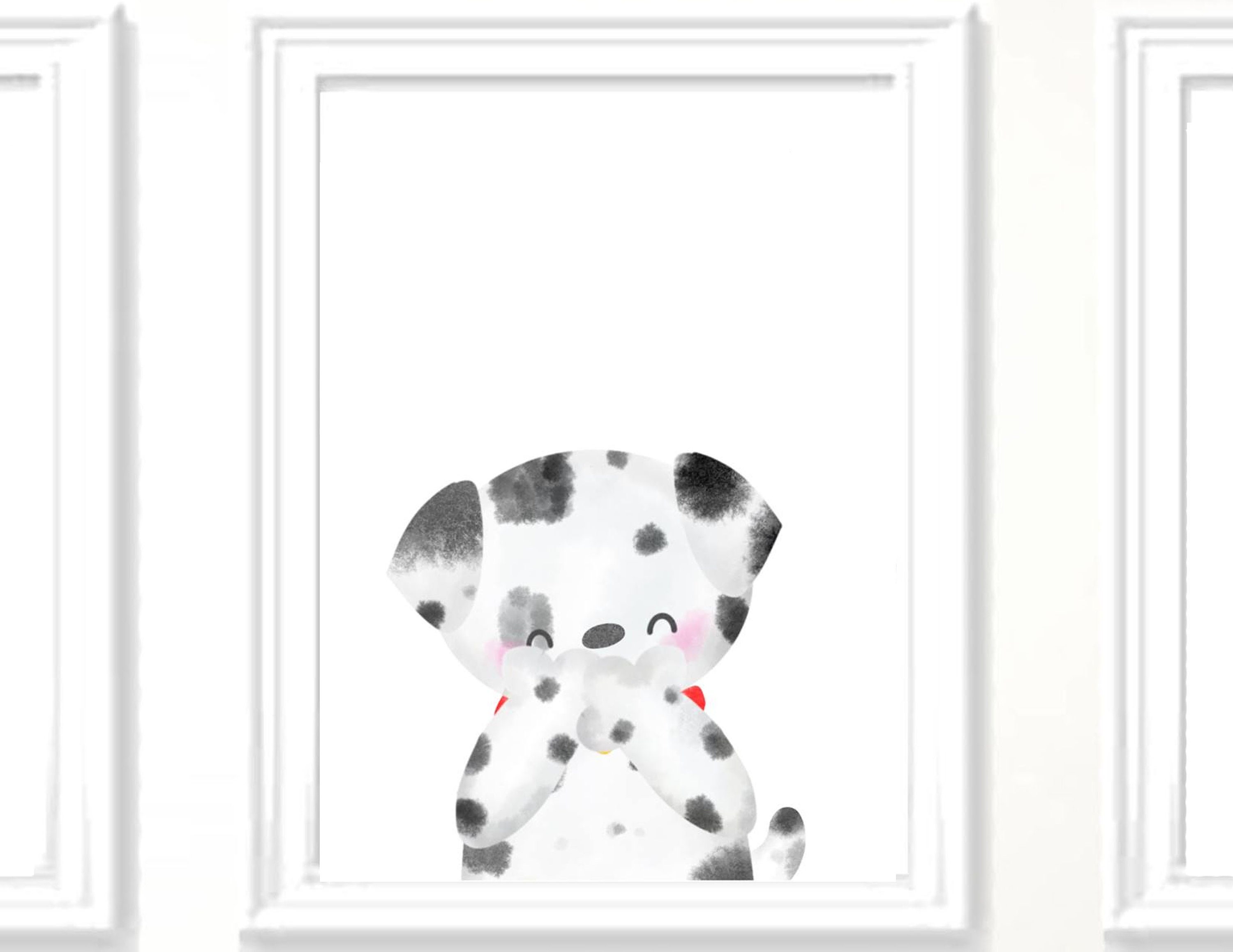 Dalmatian Nursery Wall Art Set Firefighter Kids Room Decor - Etsy