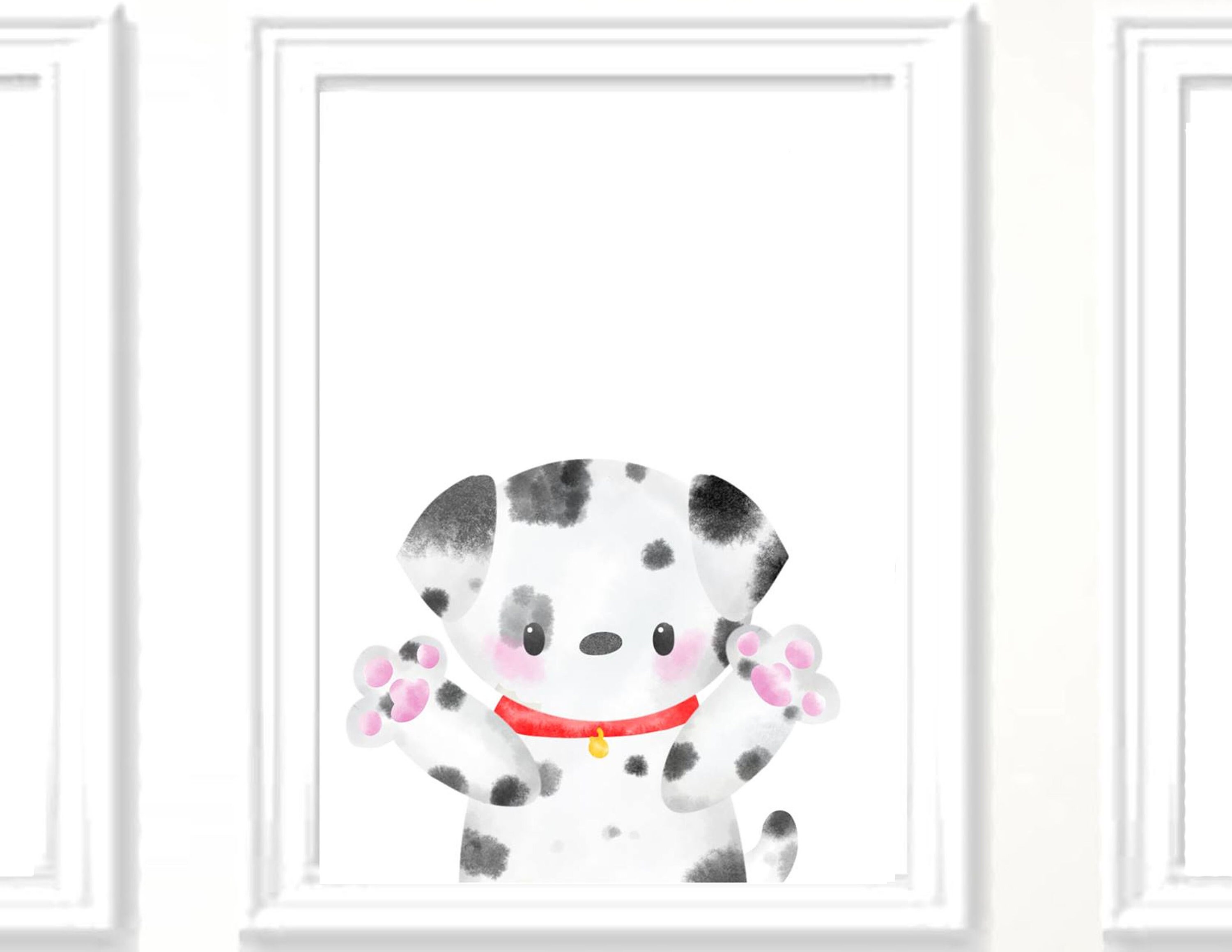 Dalmatian Nursery Wall Art Set Firefighter Kids Room Decor - Etsy