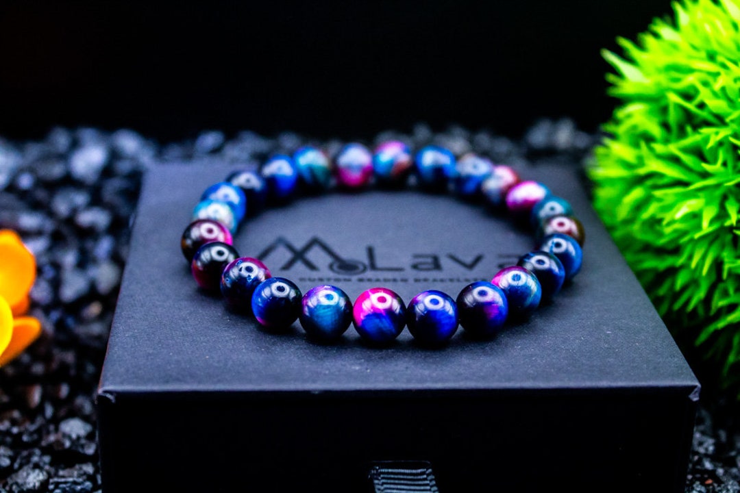 Galaxy Tiger Eye Yoga Bracelet - Rainbow Meditation Gemstone Bracelet - Perfect Gift - Etsy