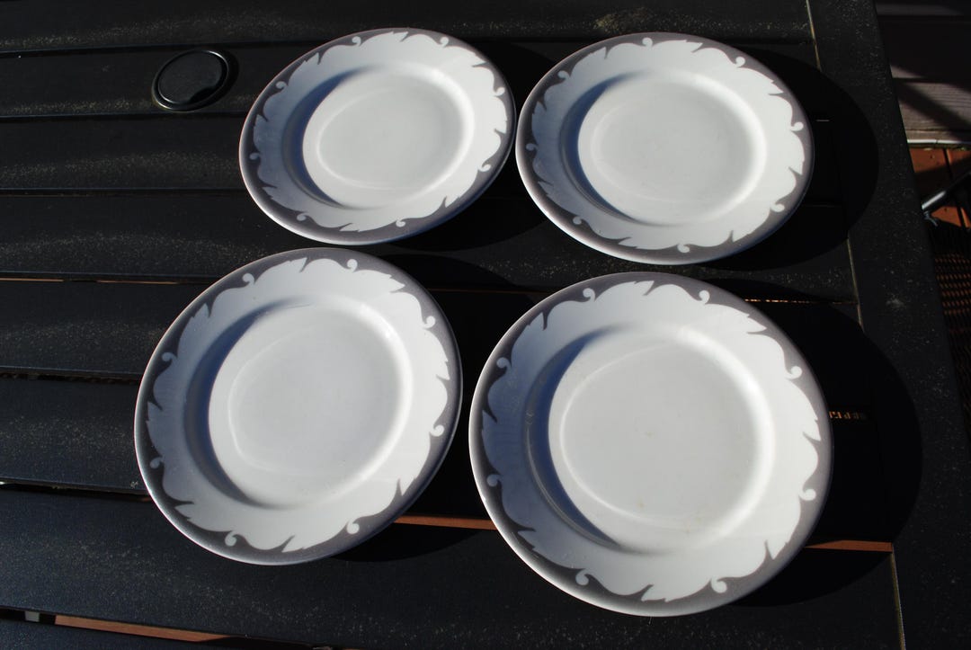 4 Jackson China Gray Clifton Wave Small Plates 6 3/4" - Etsy