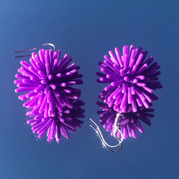 Red Spikey Earrings - Etsy