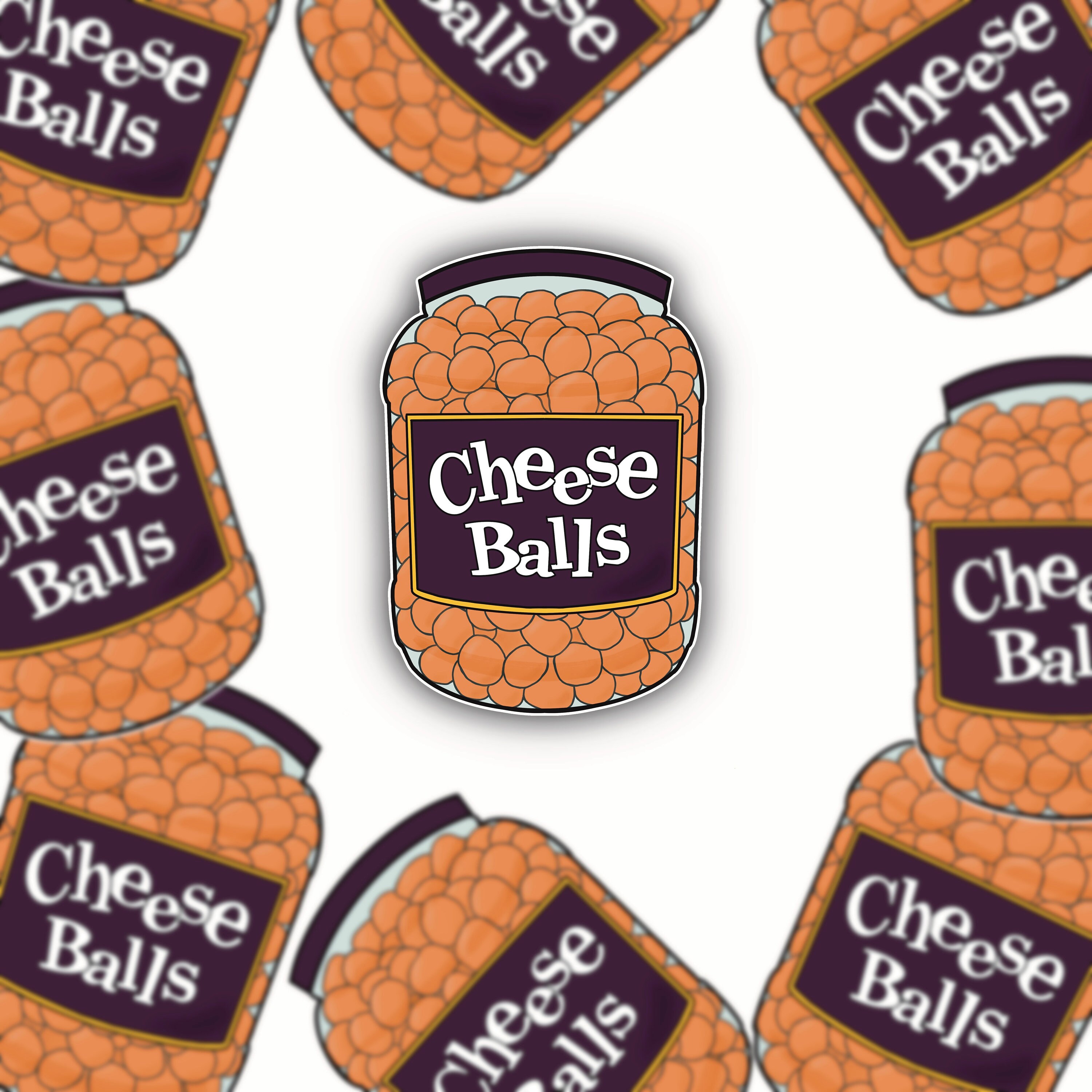 Cheese Balls Sticker, Cheese Balls Decal, Food Sticker, Snack Sticker ...