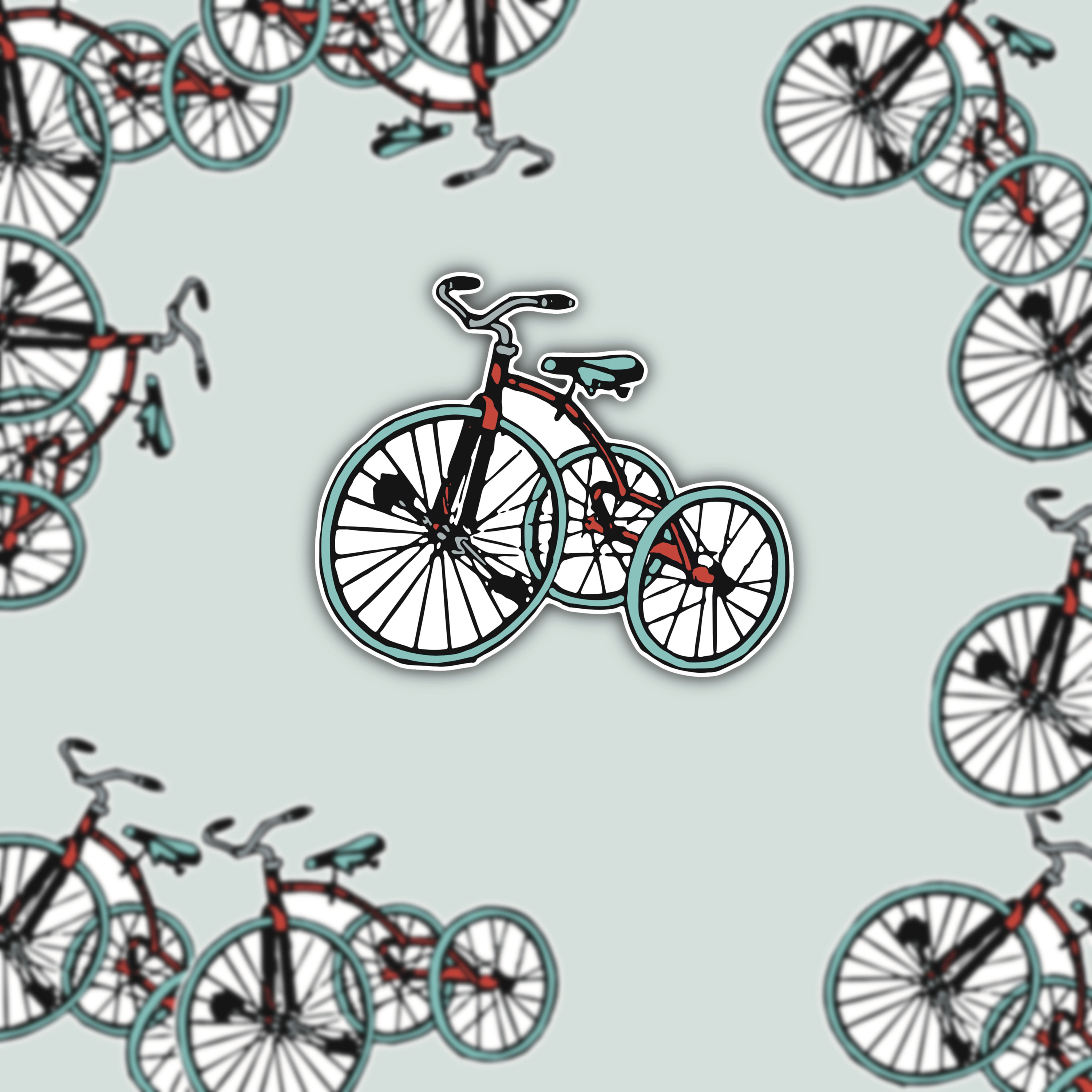 Tricycle Sticker, Tricycle Decal, Bicycle Stickers, Laptop Sticker ...