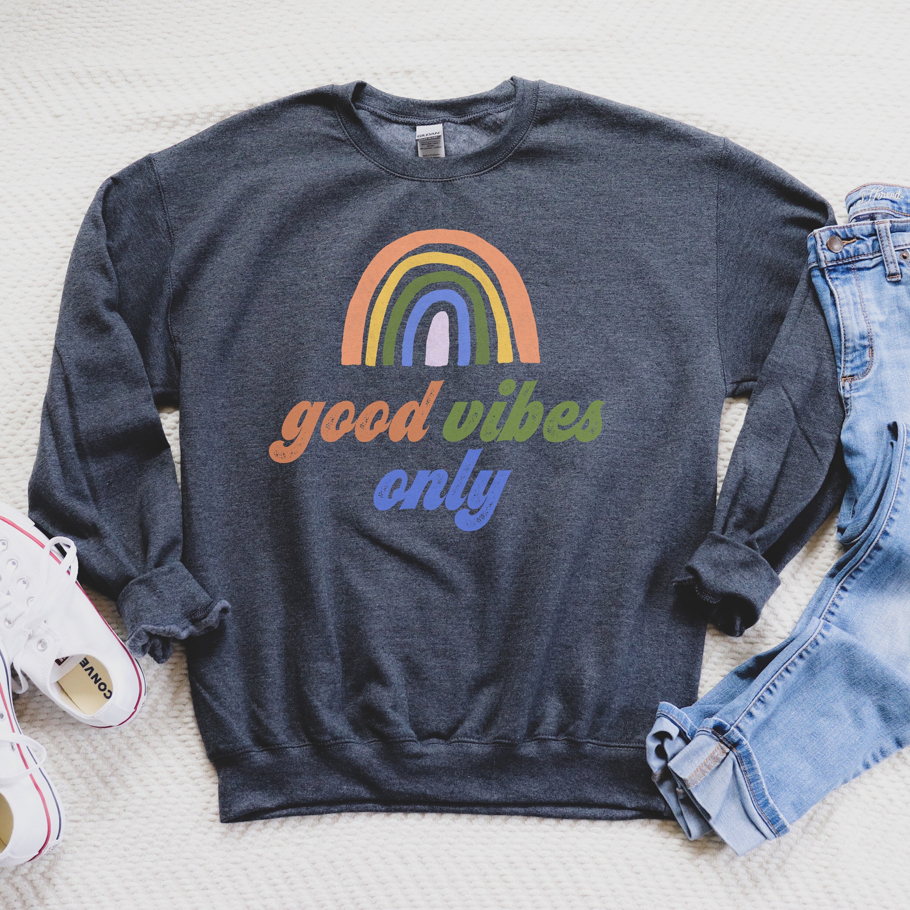 Good Vibes Only Sweatshirt, Boho Shirt, Mom Life, Vintage Sweatshirt ...