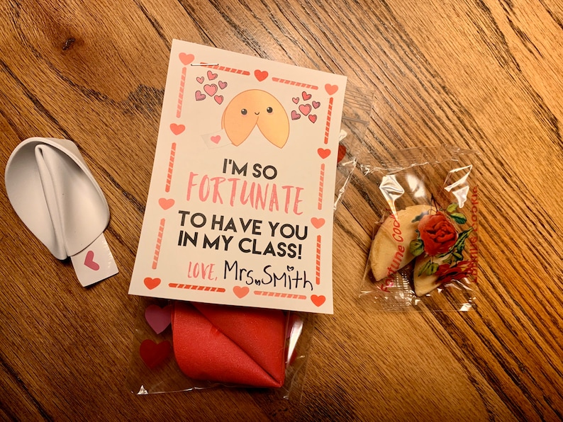 Fortune Cookie Valentine/ Instant Download Class Valentines | Etsy